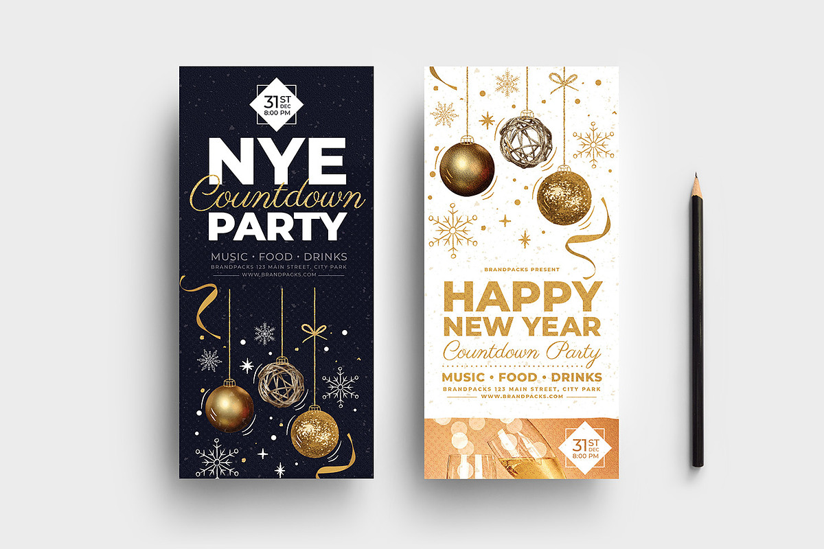 NYE Party Flyers / Posters, a Flyer Template by BrandPacks