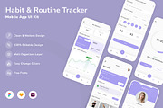 Habit & Routine Tracker App UI Kit | UI Kits and Libraries ~ Creative ...