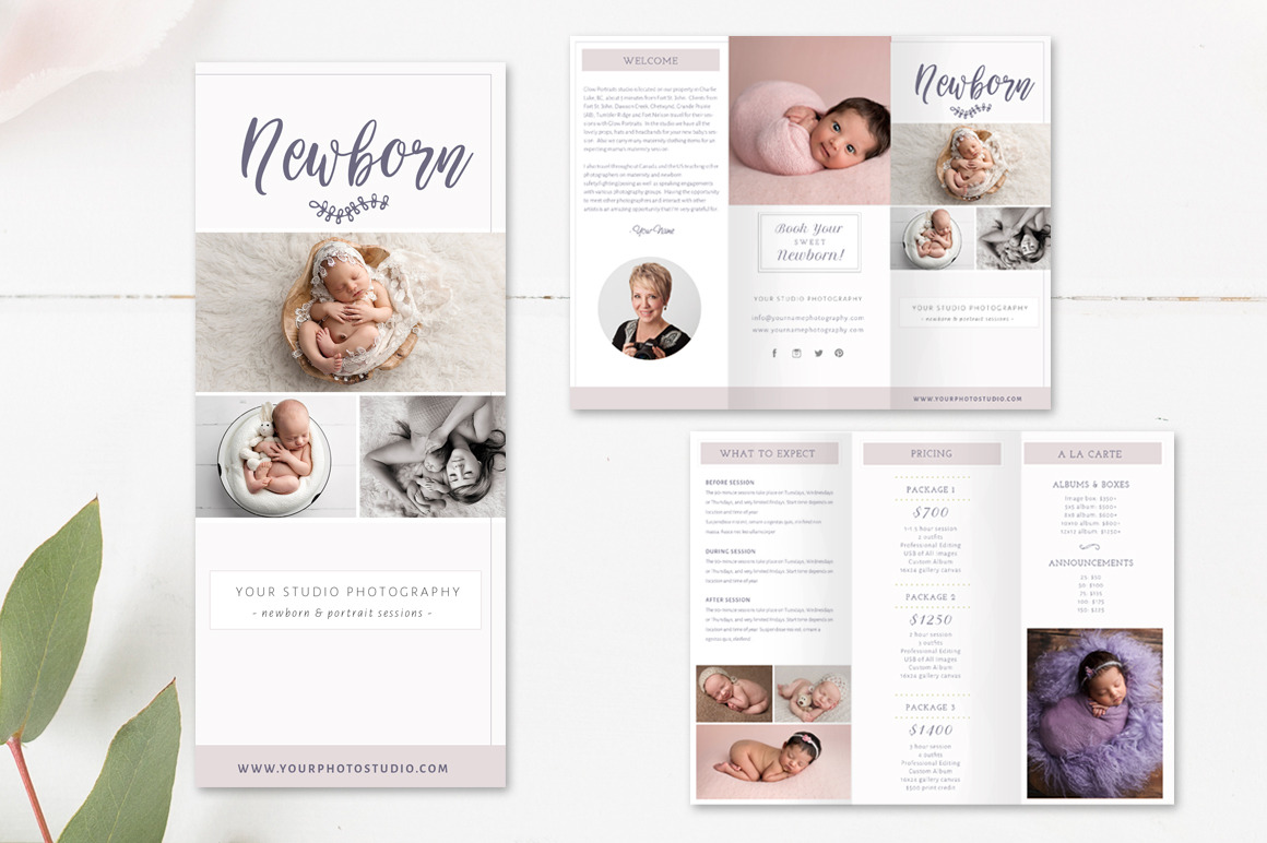 Newborn Trifold Brochure Flyer, a Brochure Template by By Stephanie ...
