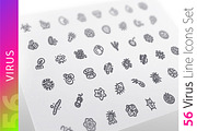 Virus Line Icons Set, an Outline Icon by Voysla's Shop