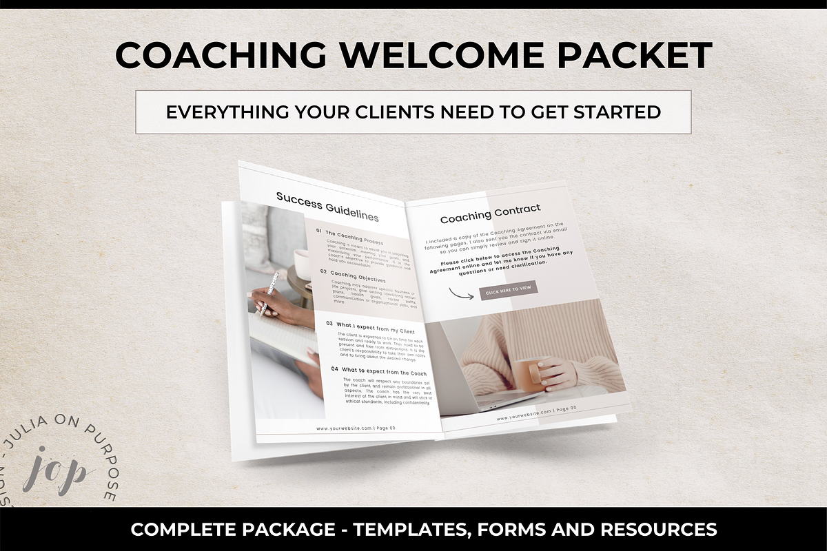 Coaching Welcome Packet Template, a Brochure Template by Julia On Purpose