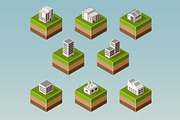 Set Isometric houses, an Illustration by AlexZeL