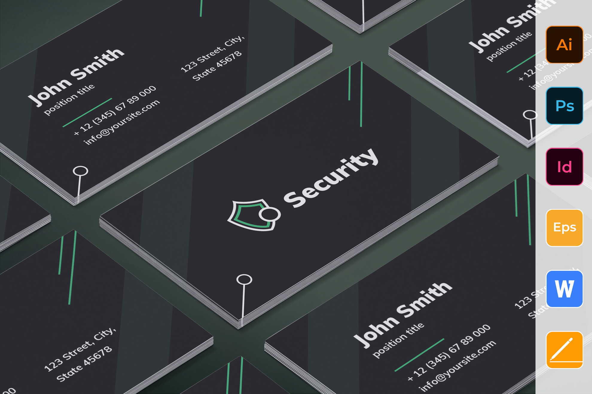 Security Services Business Card, a Business Card Template by TemplatesNow!