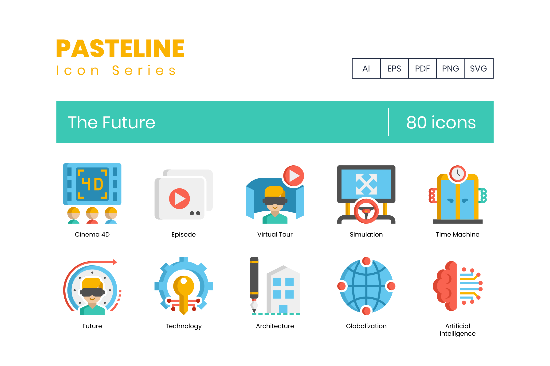 80 The Future Icons | Pasteline | Icons ~ Creative Market