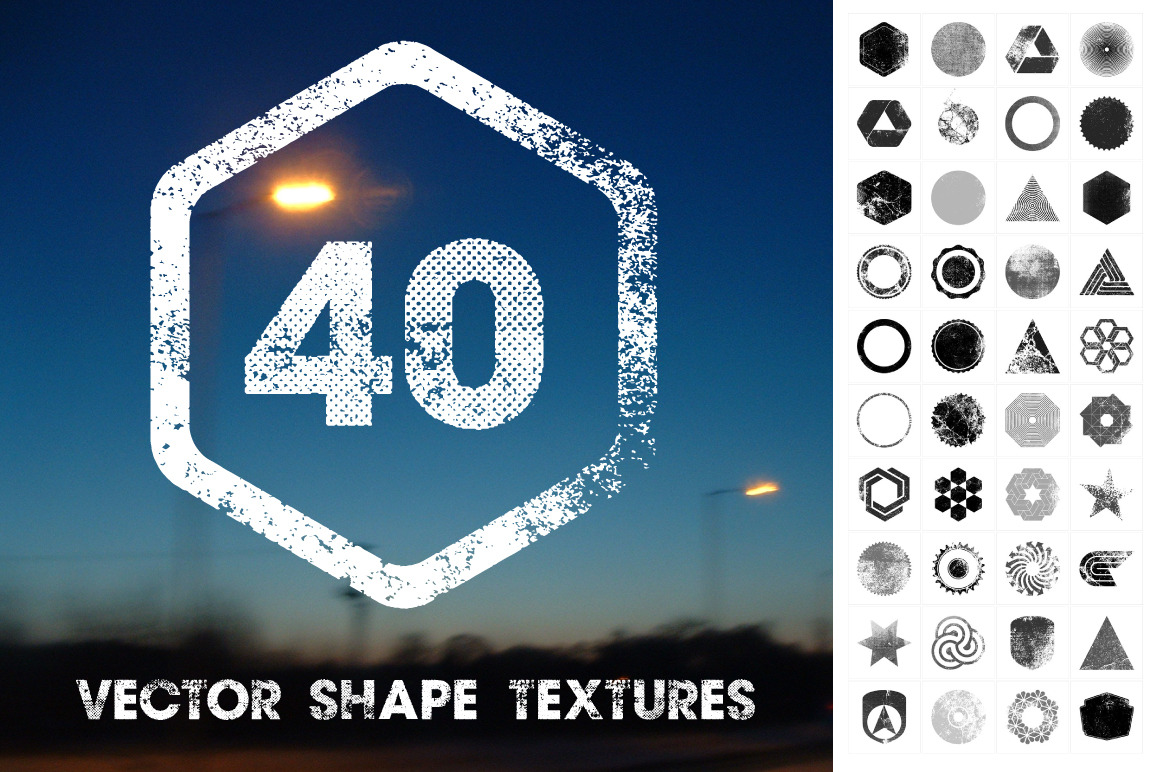 40 Vector Shape Textures, a Texture Graphic by Offset | Creative Market