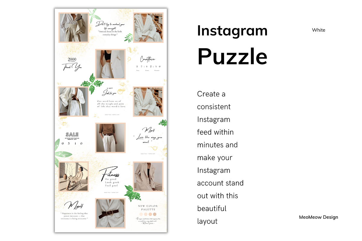 Instagram Template Grid, a Social Media Template by Meoww_Design