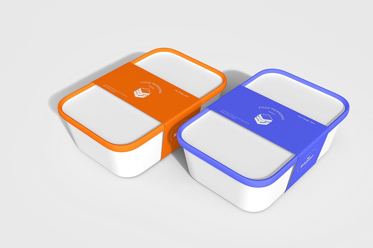 Food Box Packaging Label Mockup