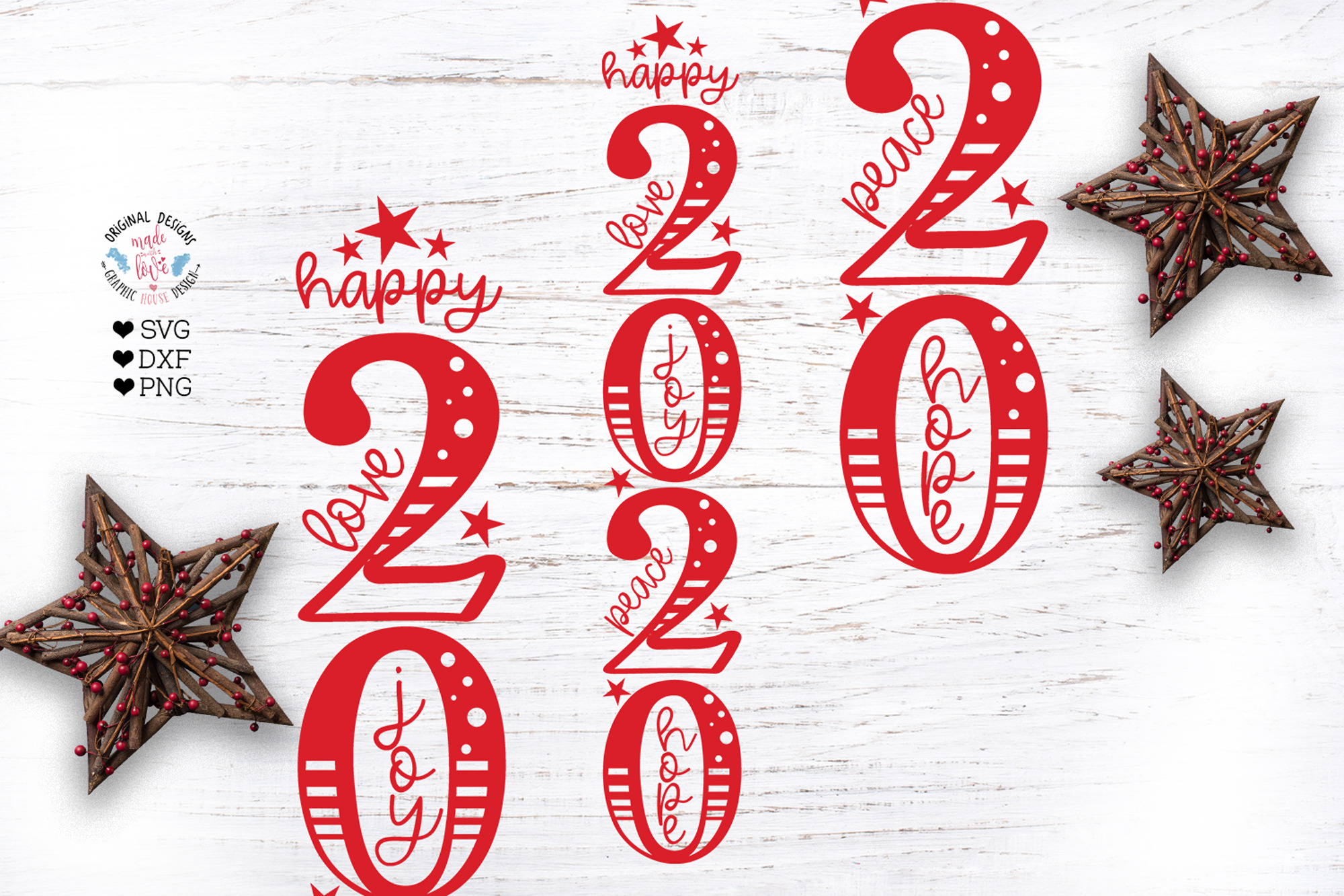 Happy 2020 Vertical SVG, a Decorative Illustration by Graphic House ...