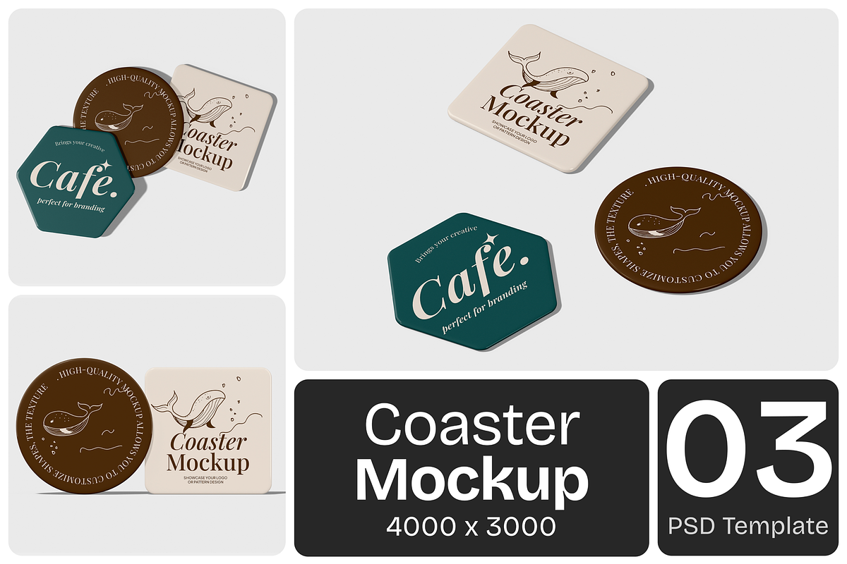 Coaster Mockup, a Product Mockup by Permadi Creative