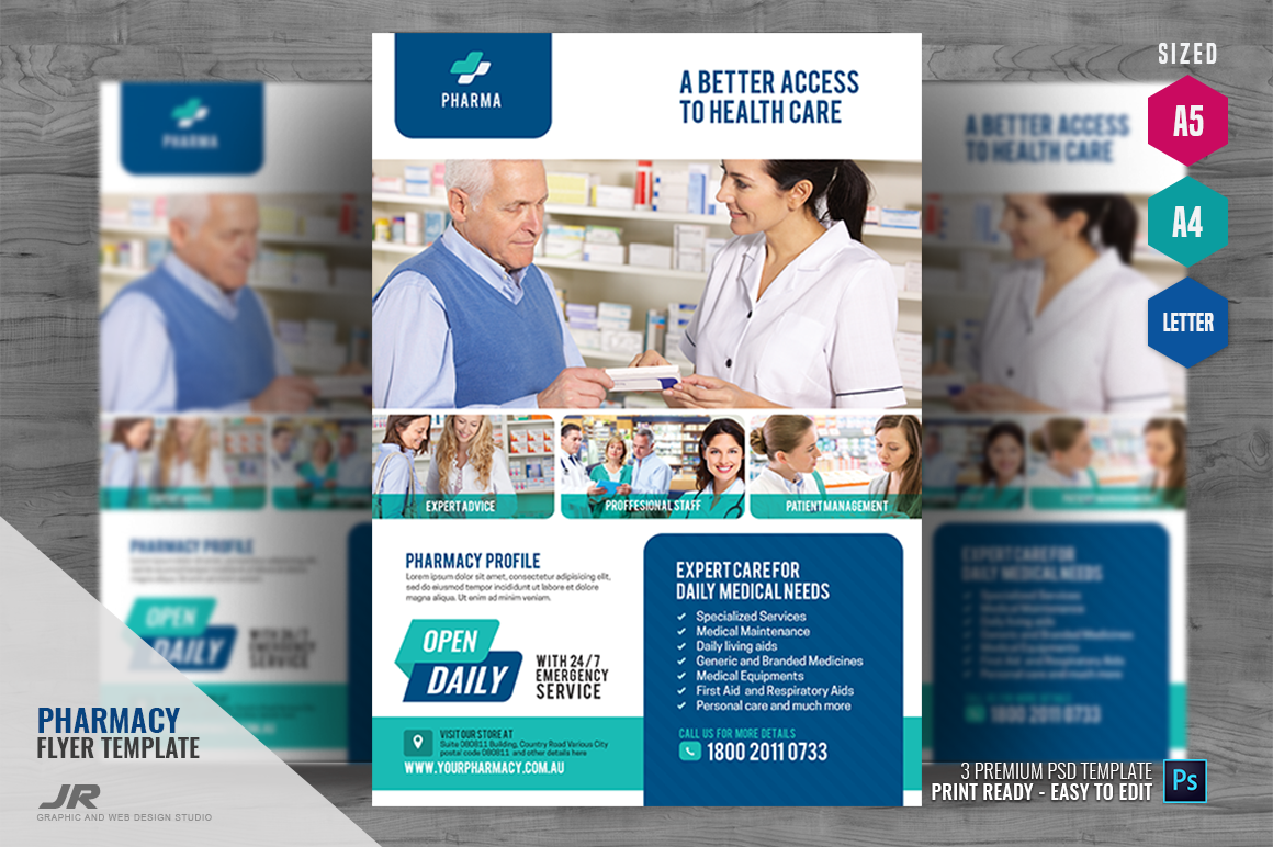 Drugstore Promotional Flyer, a Flyer Template by PSDPixel