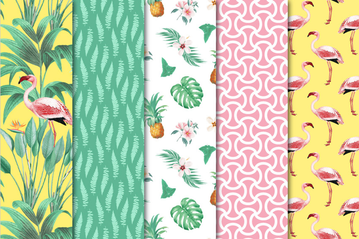 Digital Paper - Pink Flamingo II, a Pattern Graphic by Maishop