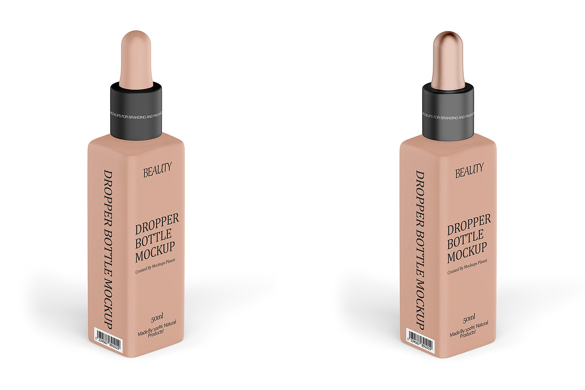 Matte Square Dropper Bottle Mockup