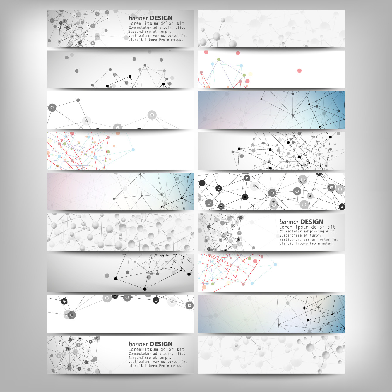 Headers set, science backgrounds, a Technology Illustration by VectorShop