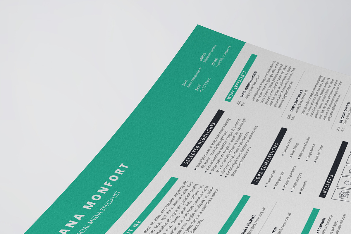 Landscape Resume/CV Template, a Resume Template by Glassymart