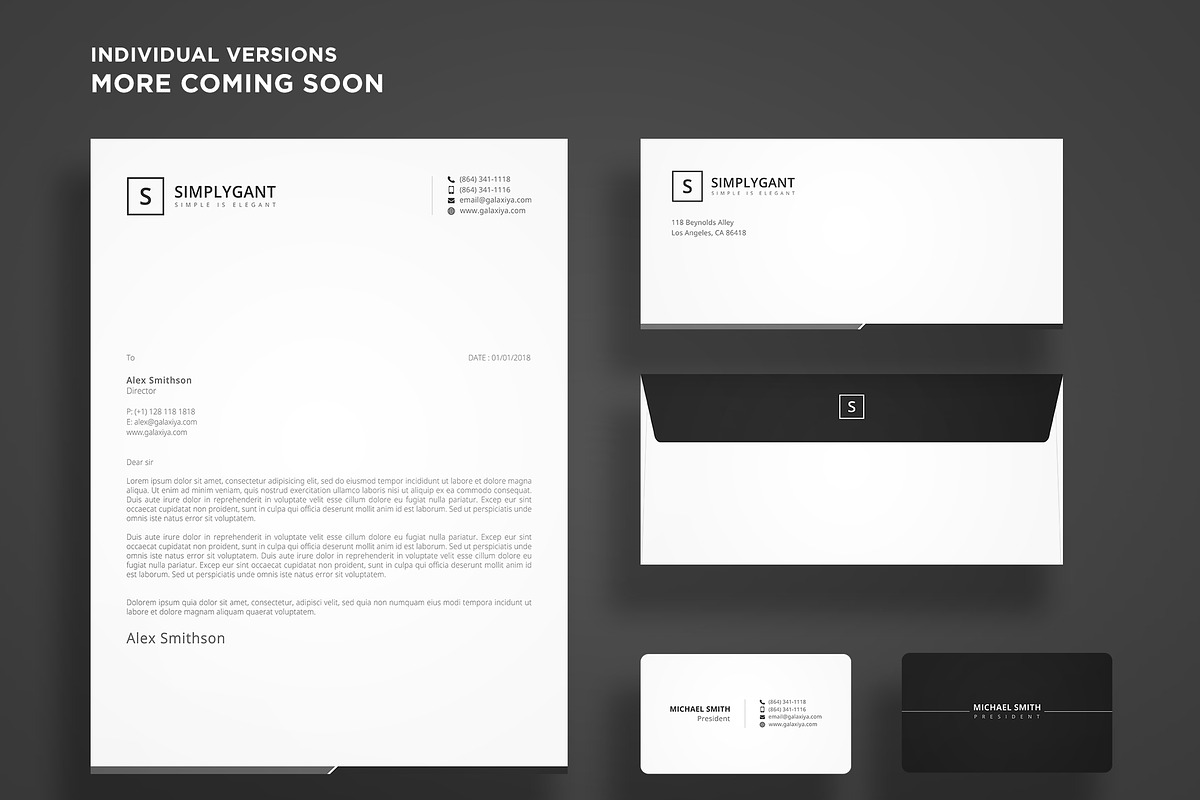 Simple Minimal Stationery Templates, a Stationery Template by Galaxiya ...