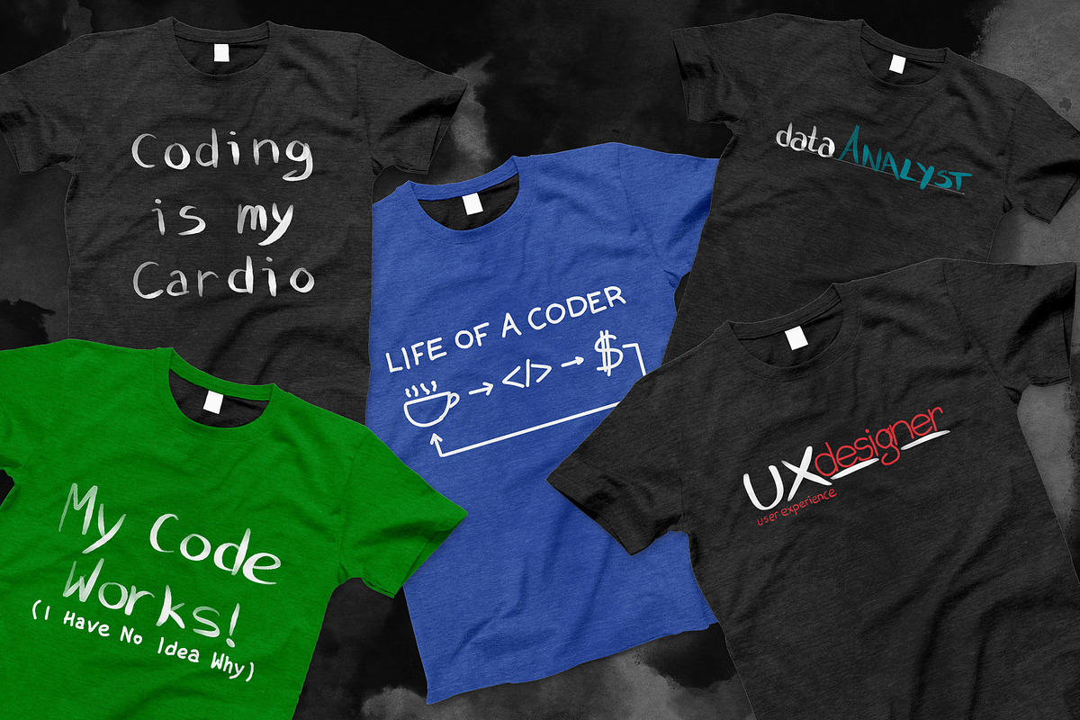 30 Coding and Tech T-shirt Designs, an Illustration by Character