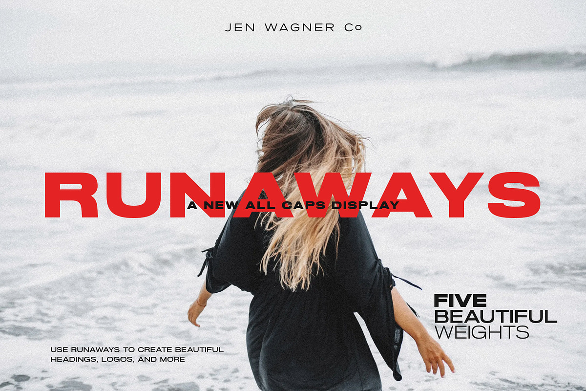 Runaways | A Powerful, Bold Sans, a Sans Serif Font by Jen Wagner Co