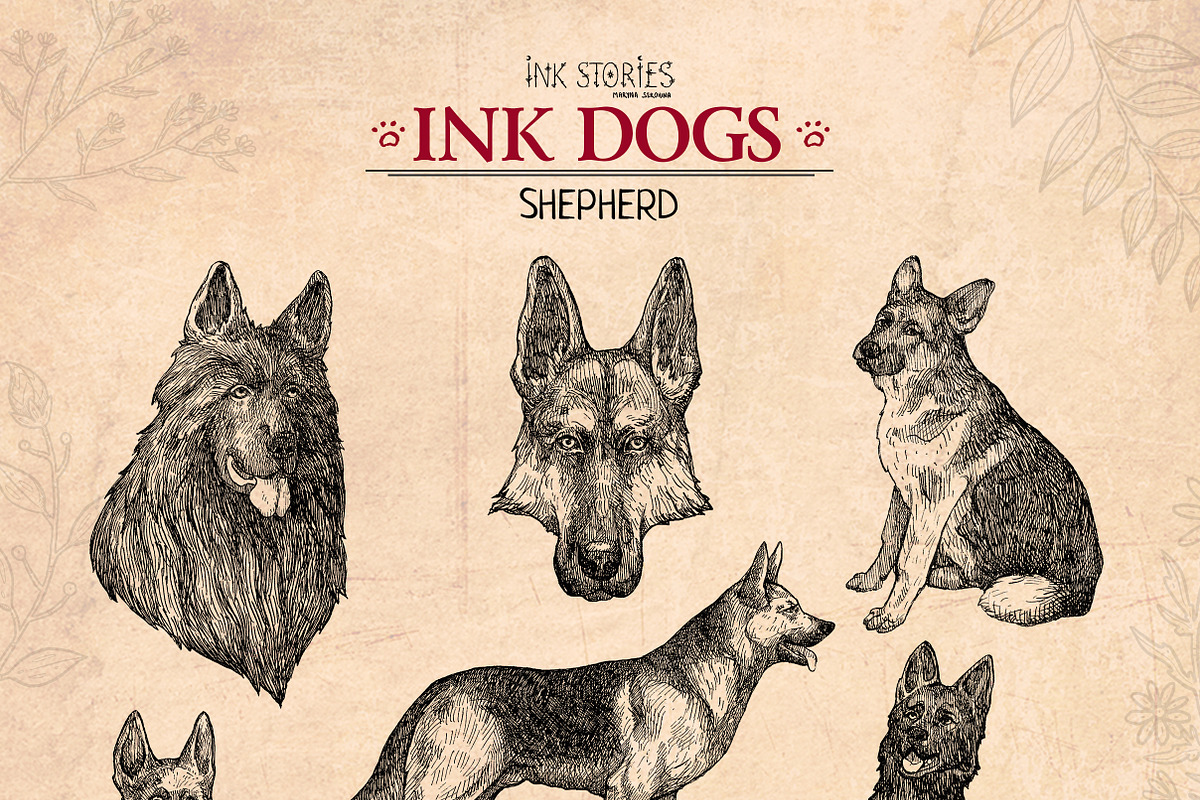 Ink Dogs, an Animal Illustration by Ink Stories
