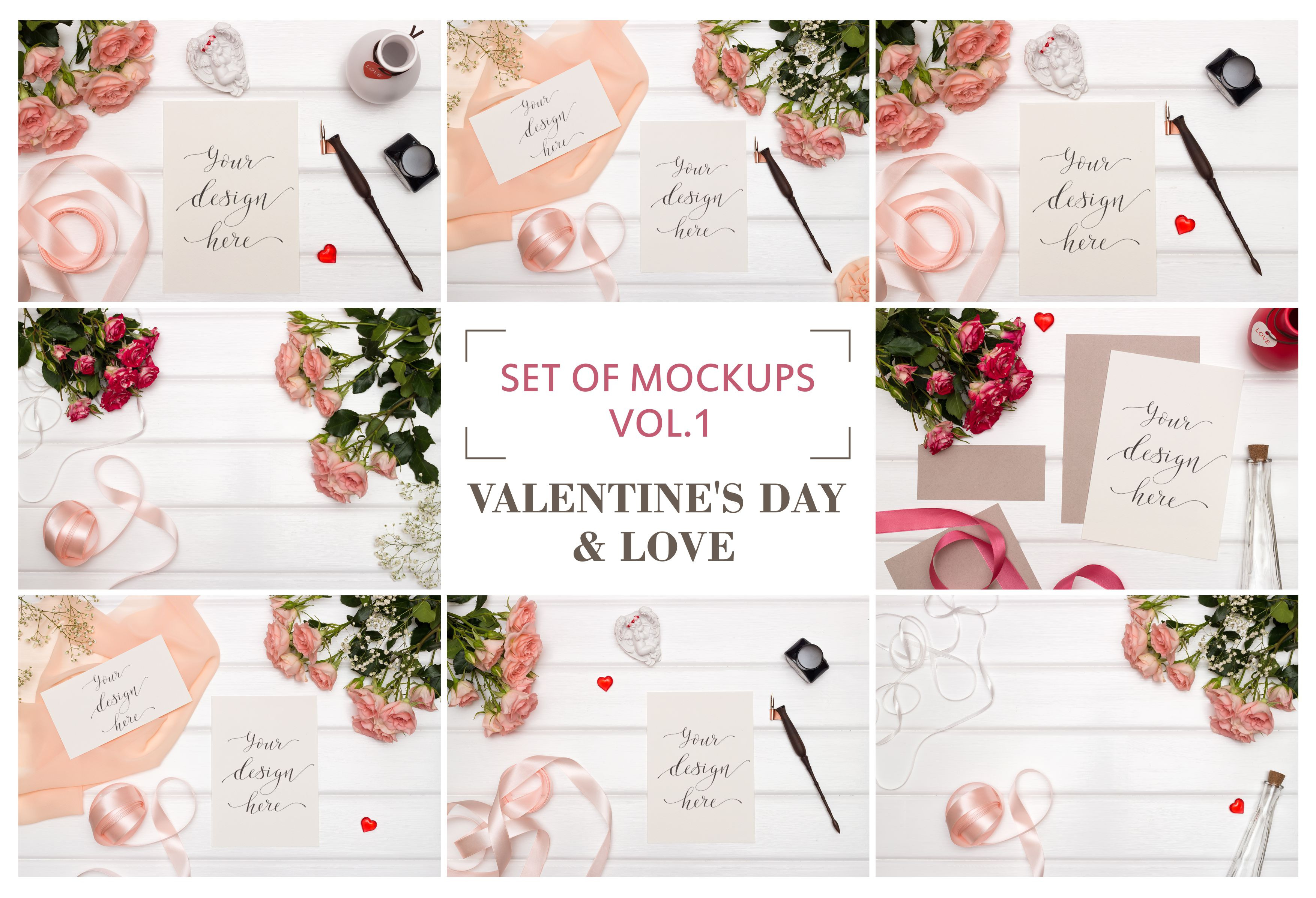 Set Mockups. Valentine's Day & Love, a Print Template by Mockups4you