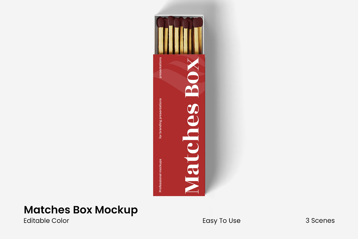 Matches Box Mockup, a Packaging Mockup by Unerispace