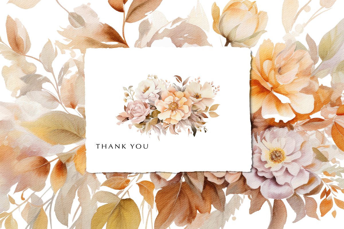 Watercolor Dusty Beige Flowers Set, a Decorative Illustration by ...