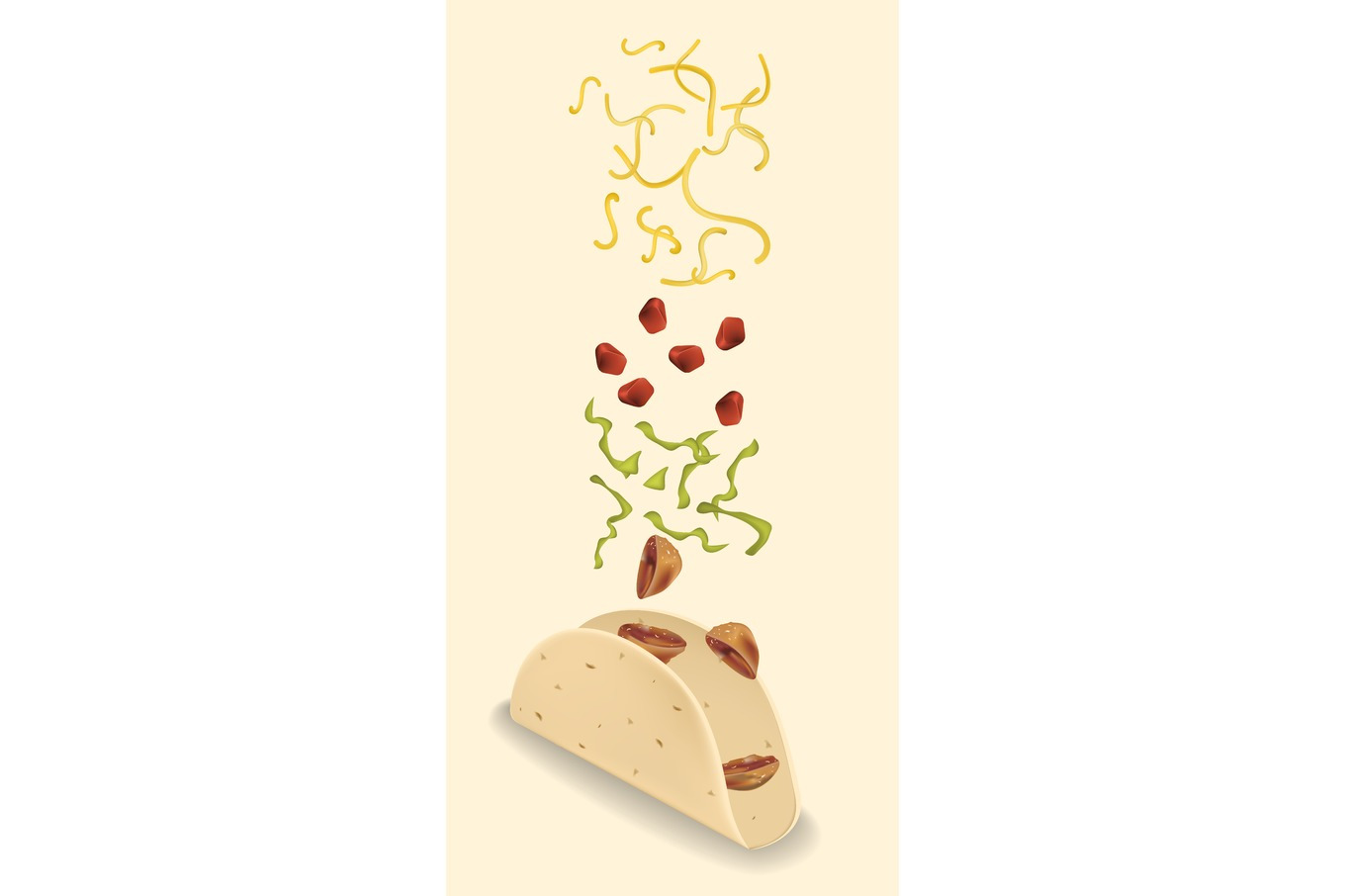 Stages of preparation Mexican taco, a Food Illustration by Woters ...