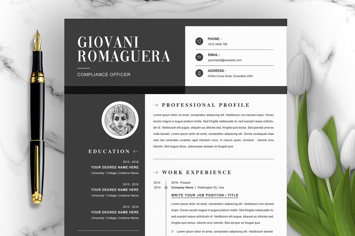 Minimal and Black White Clean Resume, a Resume Template by ResumeInventor