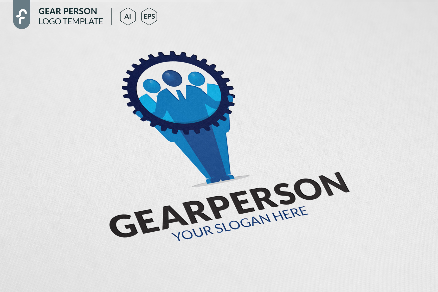 Gear Person Logo, a Branding & Logo Template by ft.studio