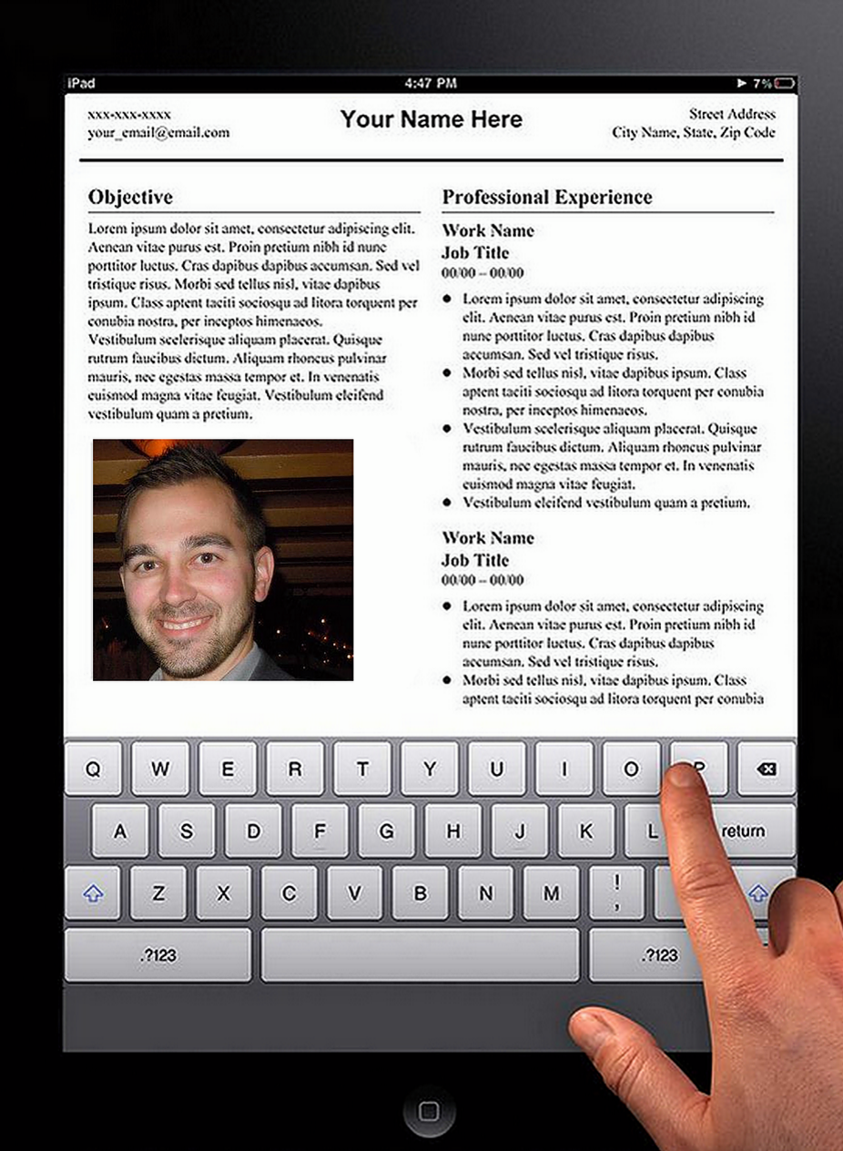 Tablet Template Resume, a Resume Template by Orange Resume