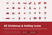 45 Christmas & Holiday Icons, an Icon by Creative VIP