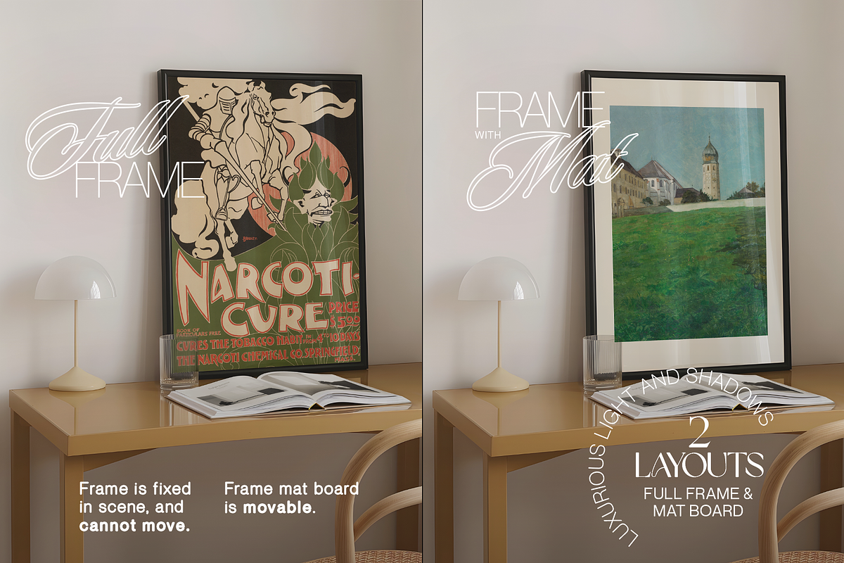 DIN A Frame on Entryway Table Mockup, an Advertising Mockup by WasMockups