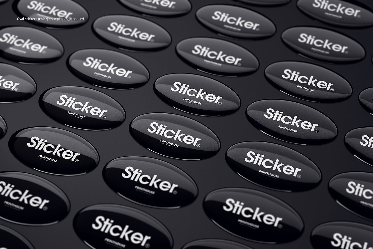 3D Epoxy Dome Stickers Mockup Set, a Household Mockup by creatsy5