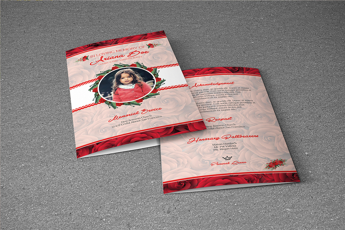 Child Funeral Program Template-V443, a Brochure Template by Template Shop