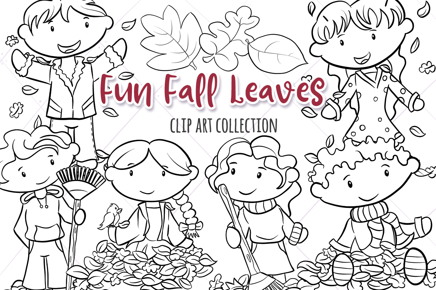 Fun Fall Leaves Digital Stamps, an Illustration by Keepin' It Kawaii ...