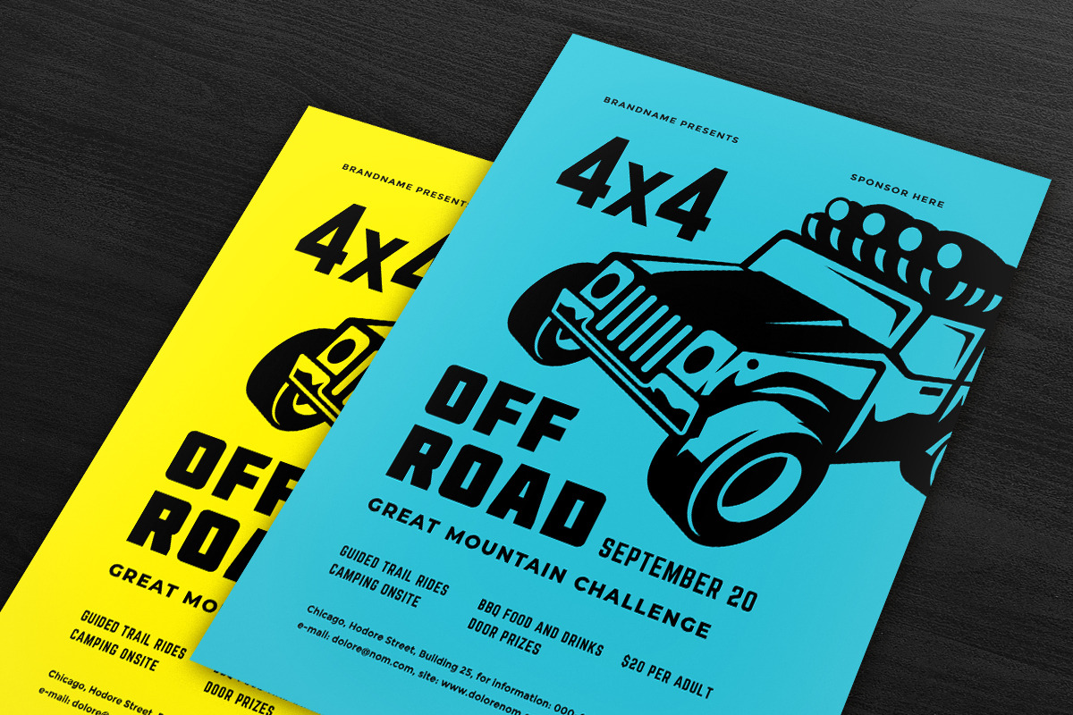 Off Road Competition Flyer Template, a Flyer Template by Vasya Kobelev