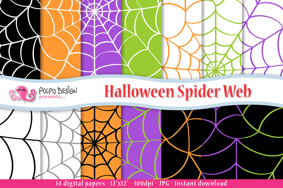 Halloween Spiderweb Digital Paper, an Illustration by PolpoDesign