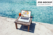 Sea website mockup for freelance, a Mac Mockup by Travelling Mockups