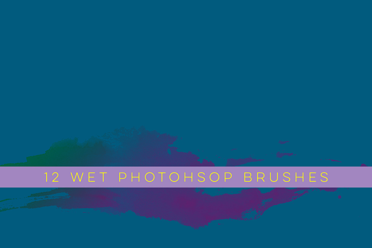 12 Wet Photoshop Brushes, a Brush Add-On by CC CREATIVE CO