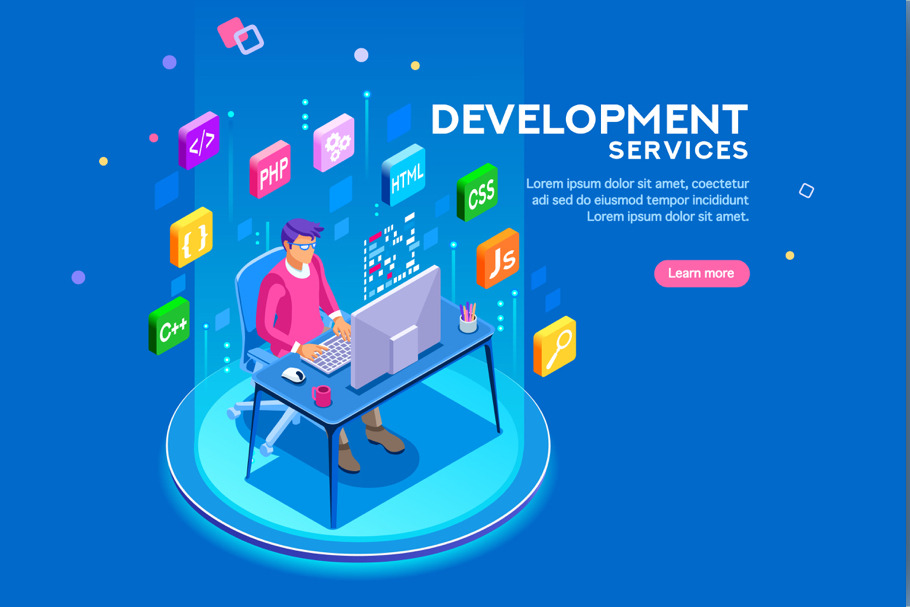 Developer and Software Development, a Technology Illustration by ...
