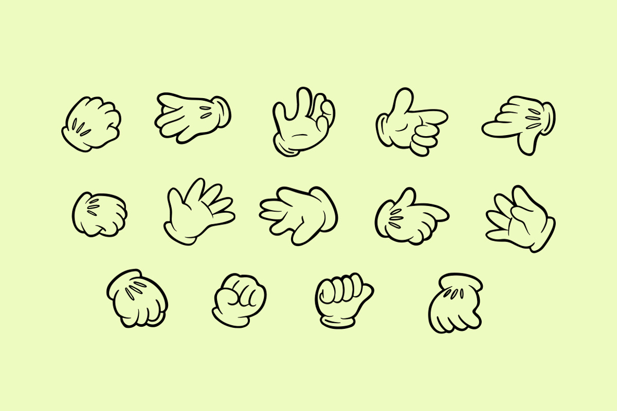 Retro Cartoon Hands, an Illustration by ClayStudio