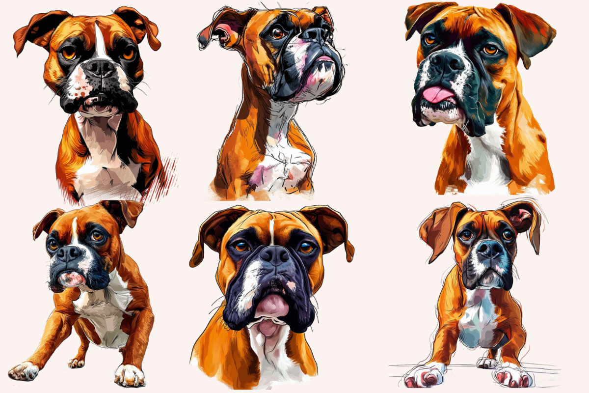 Watercolor Cartoon Boxers
