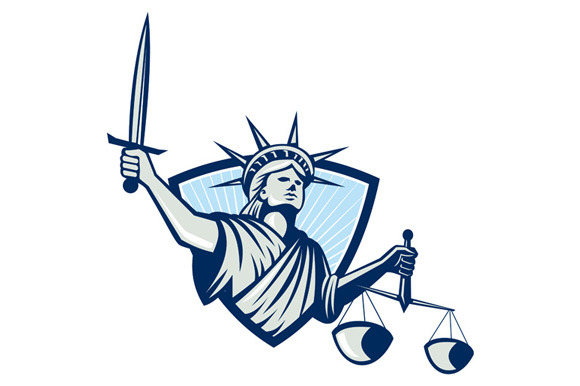 Statue of Liberty Holding Scales, an Illustration by patrimonio