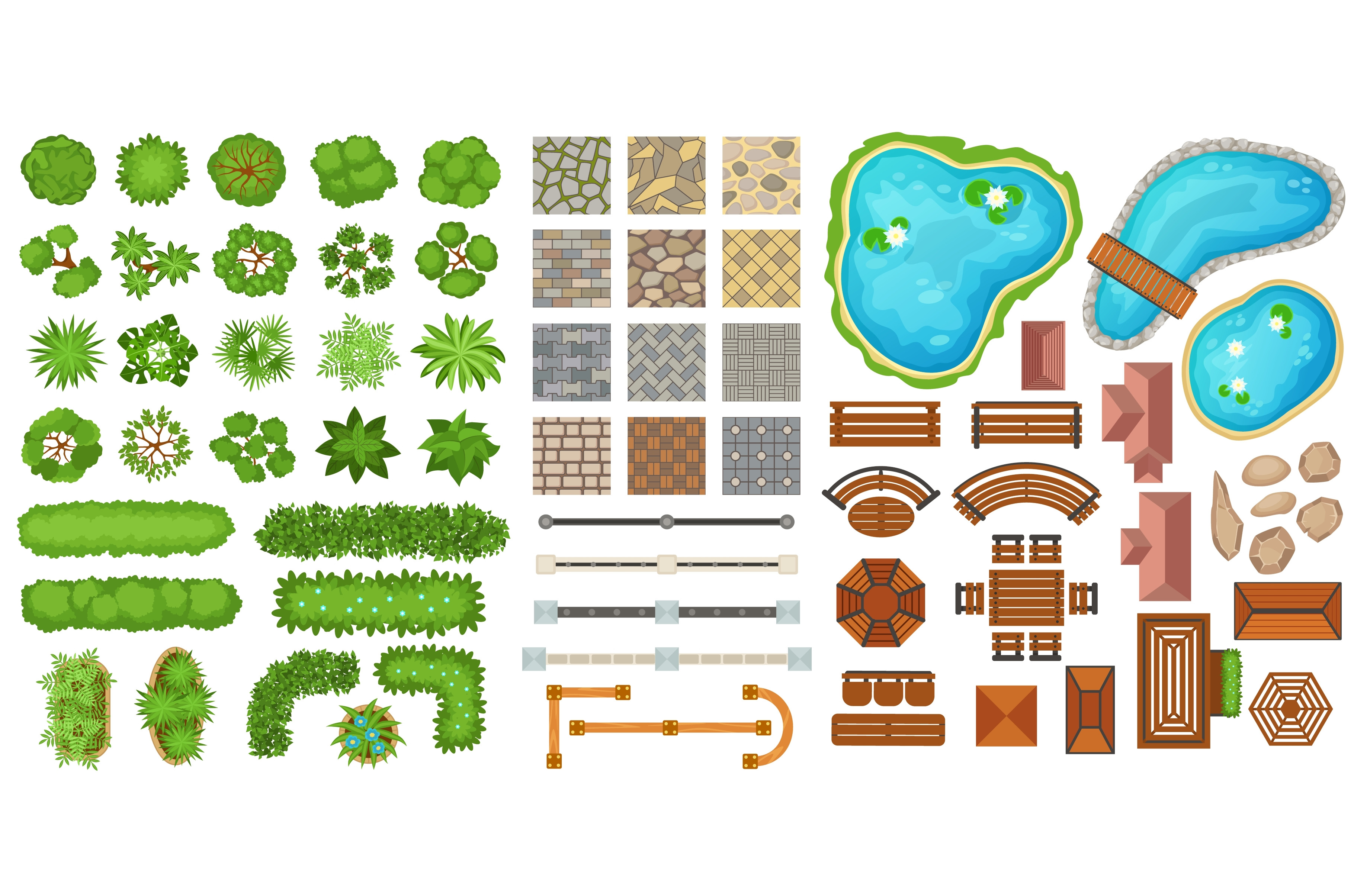 City park top view landscape, an Illustration by Frogella