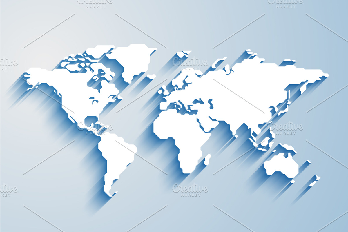 Abstract Shadow World Map, an Illustration by kloroform