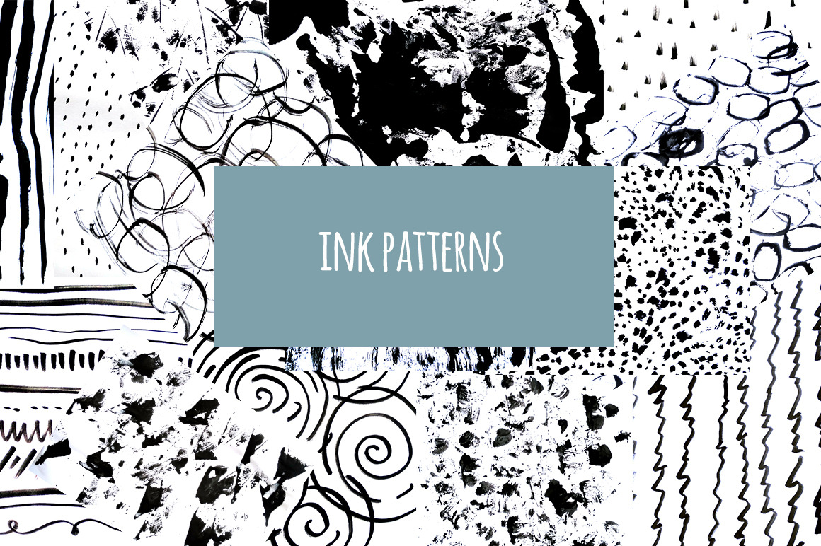 Ink patterns mega set, a Pattern Graphic by Veronika M | Creative Market