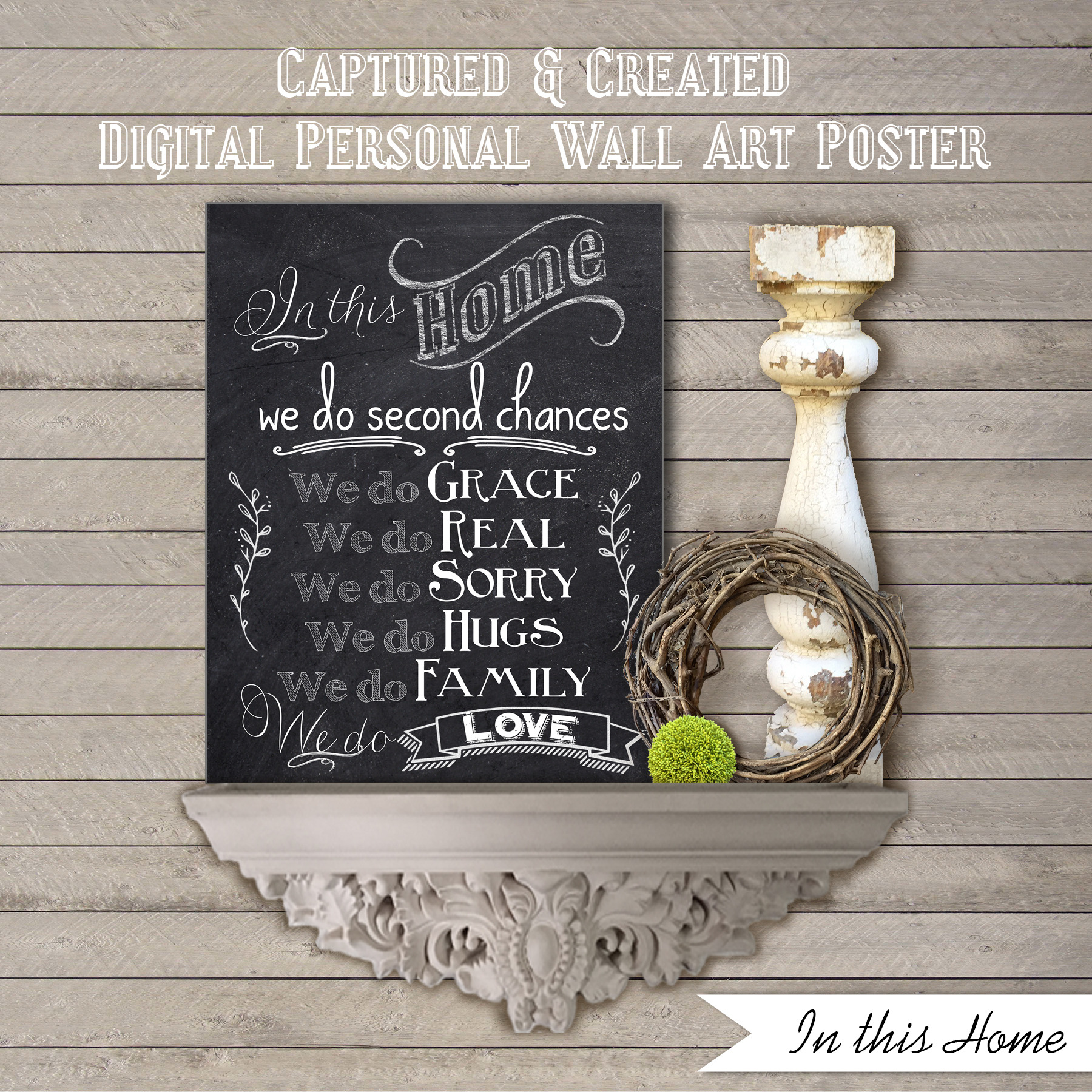IN THIS HOME Wall Art Poster, a Person Illustration by Captured and Created