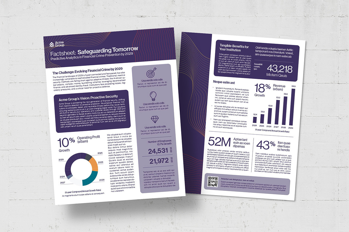 Fact Sheet Template, a Flyer Template by BrandPacks