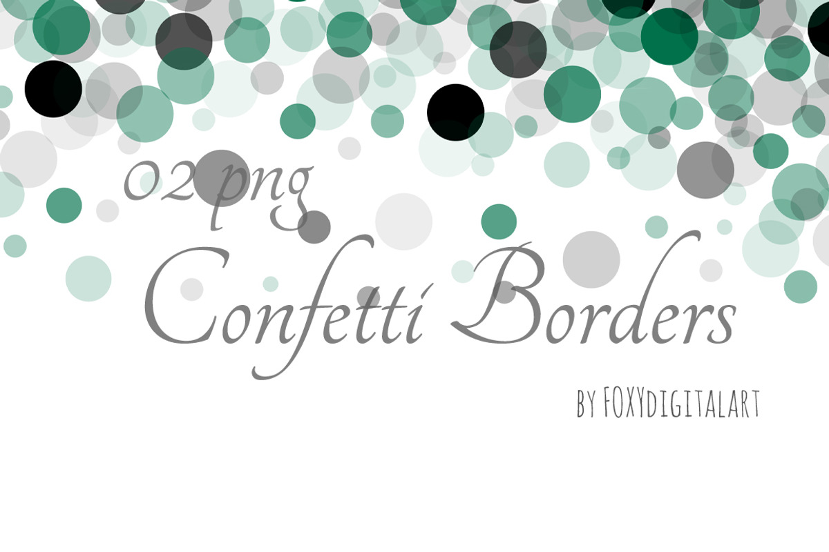 Confetti Borders Pink and Green, an Illustration by FOXYdigitalart