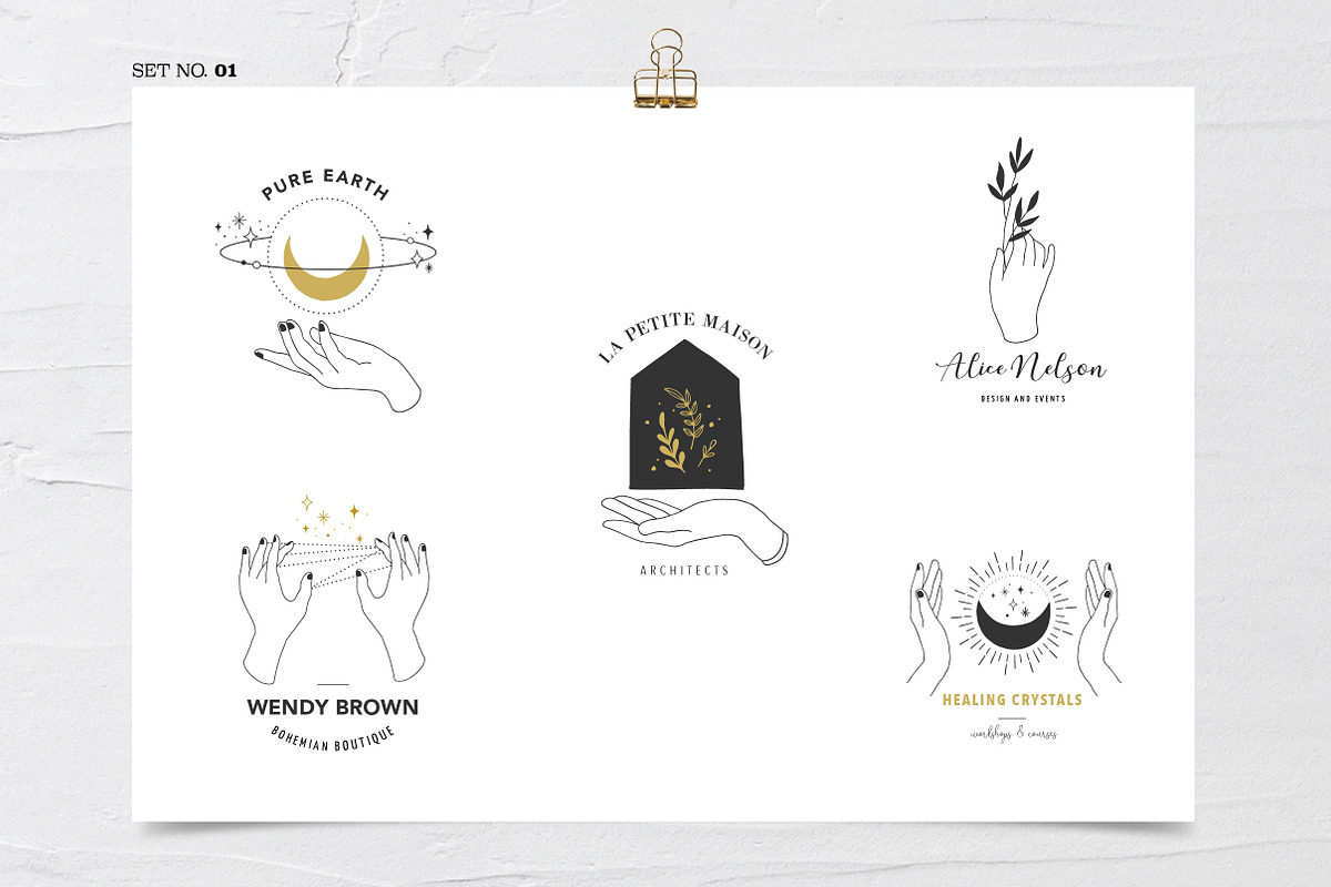 Hands - hand drawn premade logos set, a Branding & Logo Template by Marish