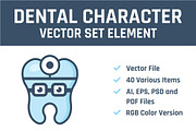 Dental Character Vector Set Element, a Graphic by PutraCetol Studio